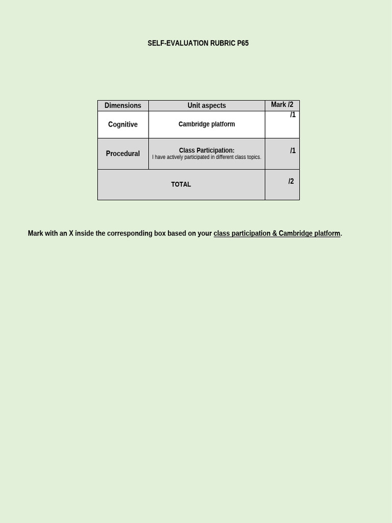 Self-evaluation p65 (4) | PDF