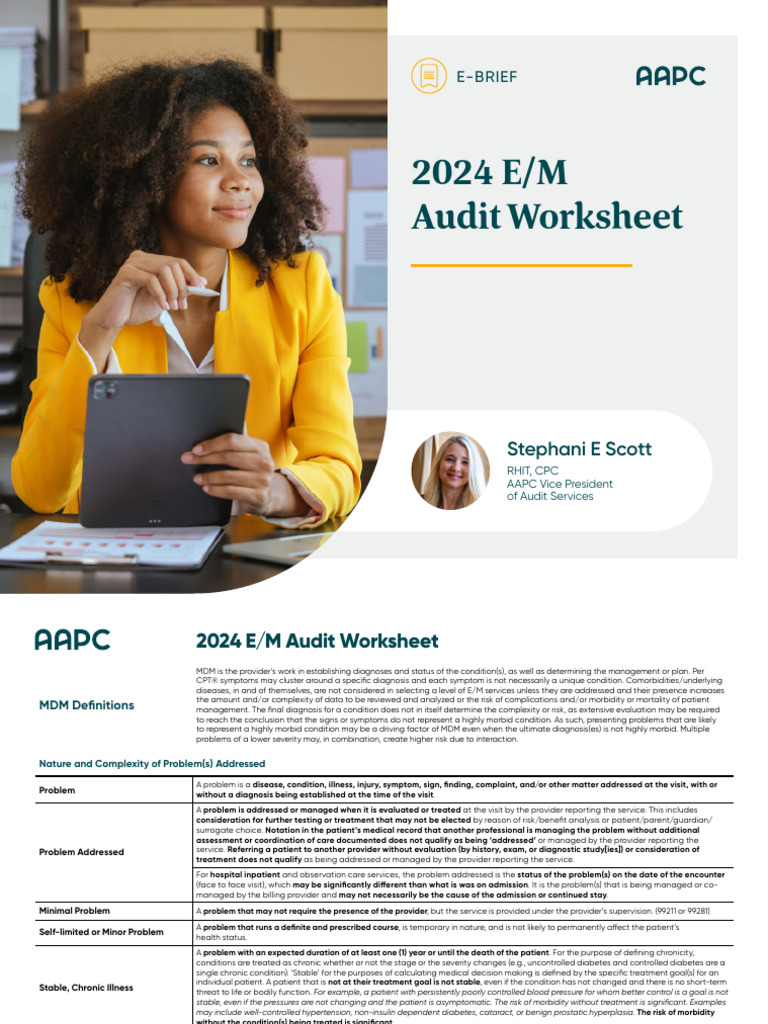 AAPC_2024_EM_Worksheet | PDF | Medical Diagnosis | Surgery