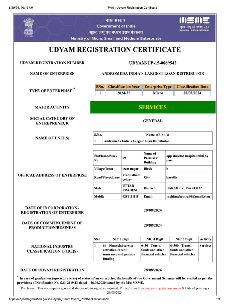 Rachit Sir Full Msme | PDF