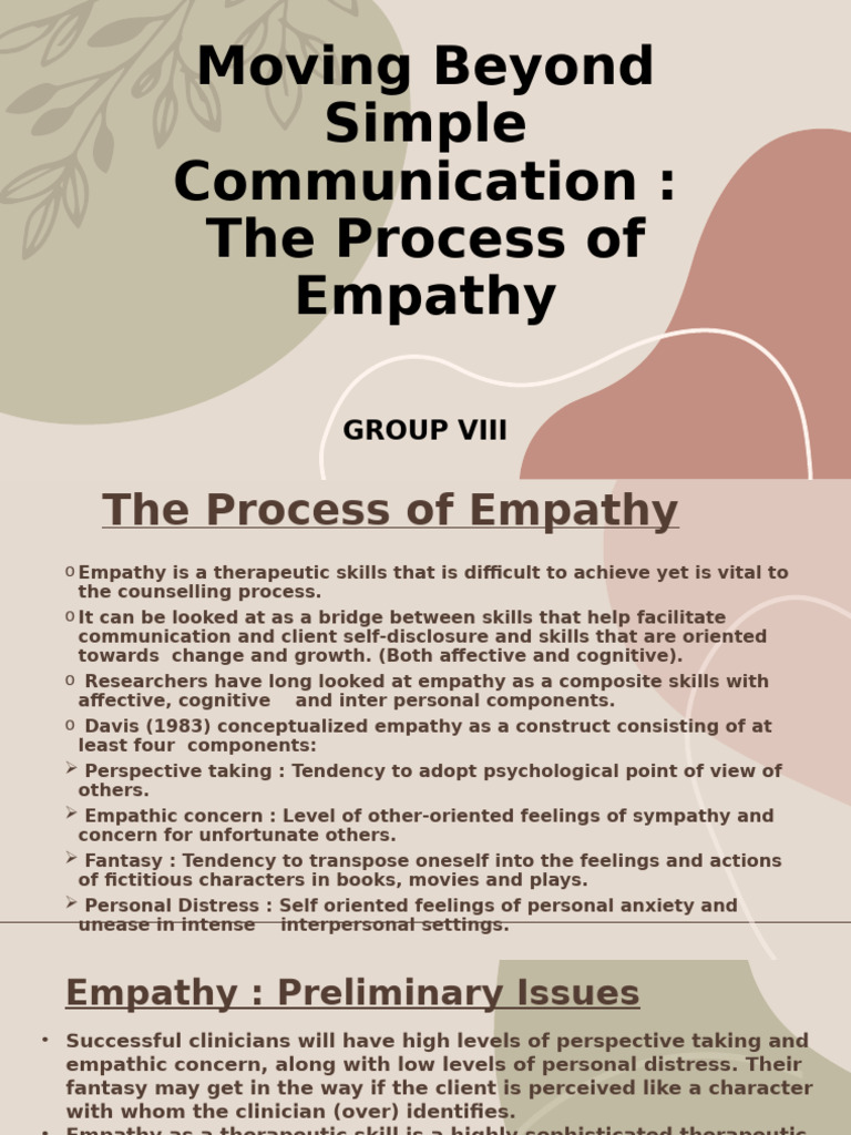 The Process of Empathy in Counselling | PDF | Empathy | Sympathy