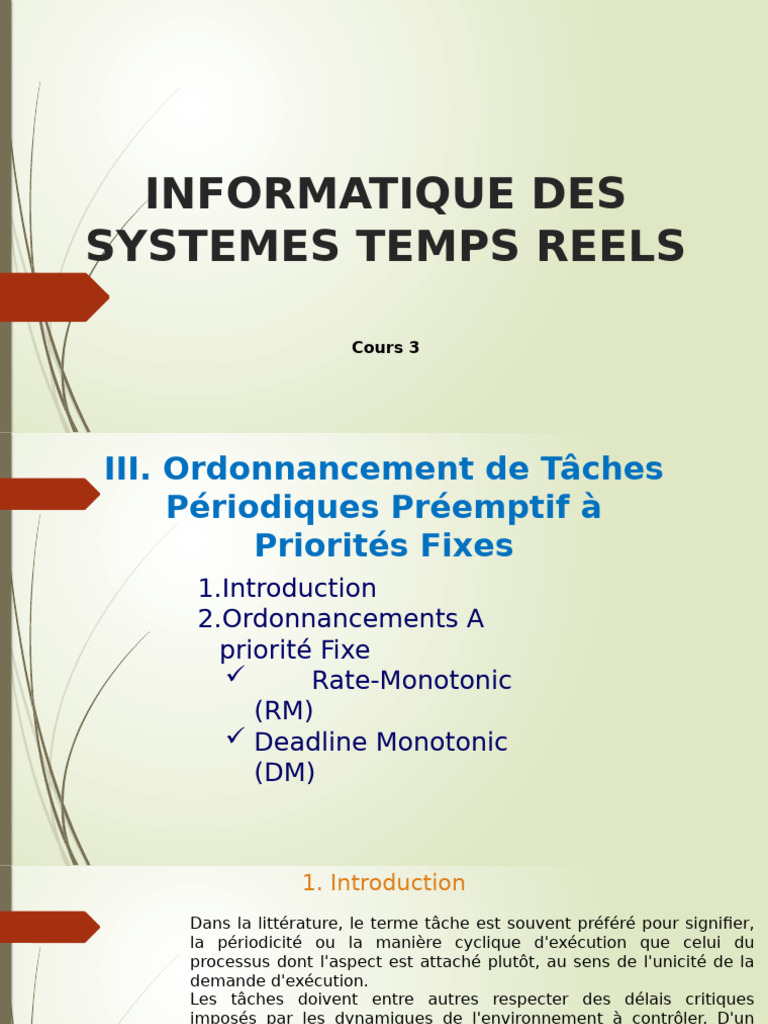 Ordonnancement de Tâches Temps Réel | PDF | Ordonnancement dans les systèmes d'exploitation ...