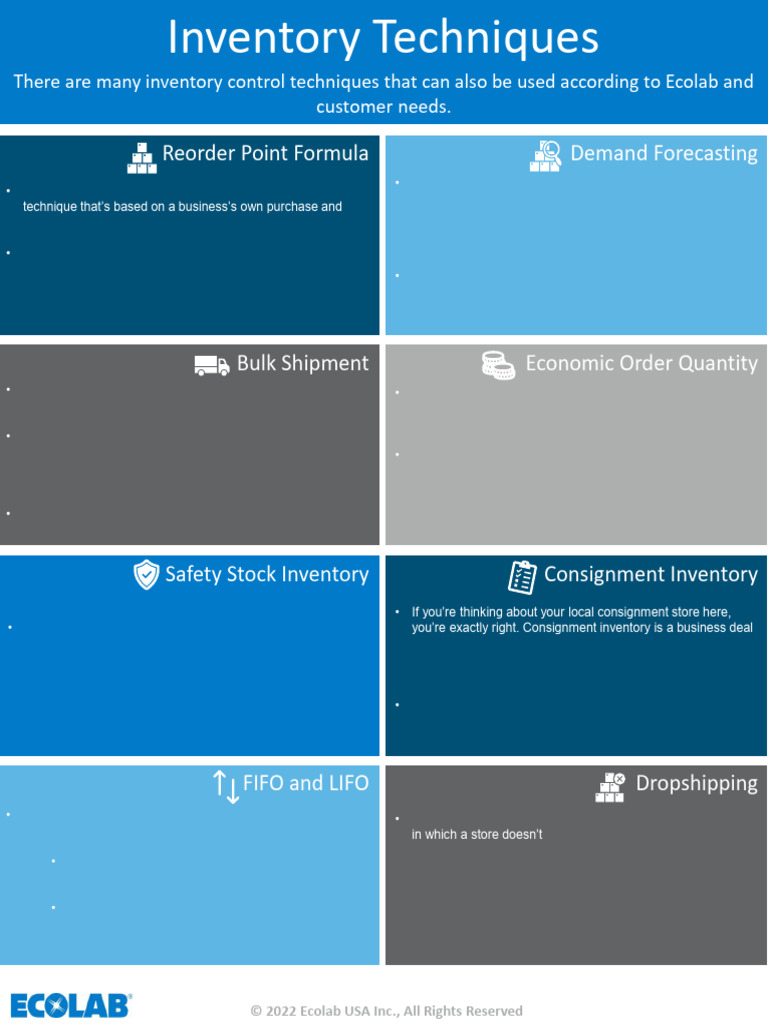 Inventory Techniques Infographic | PDF | Inventory | Forecasting