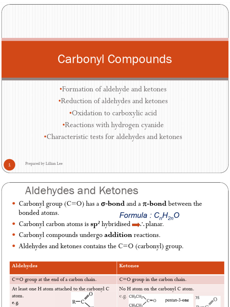 Carbonyl | PDF | Aldehyde | Ketone