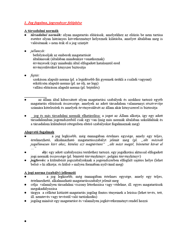 Anyag Jogi Alapismeretek. | PDF