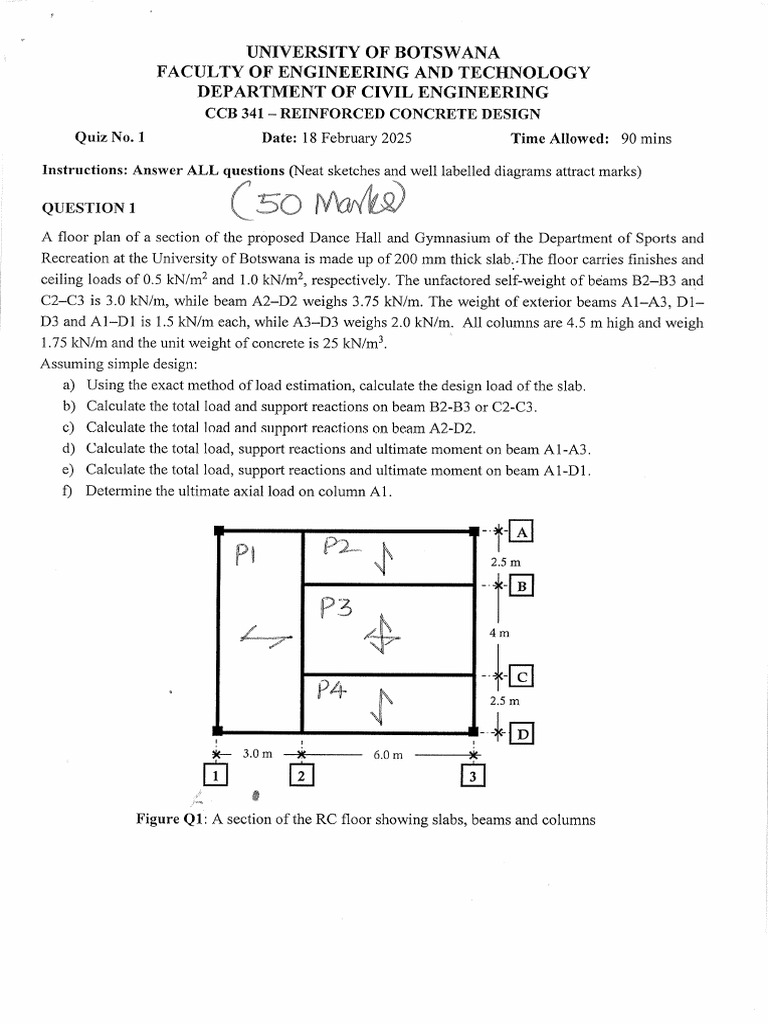CCB 341 - Quiz 1 - Question Paper Solutions | PDF