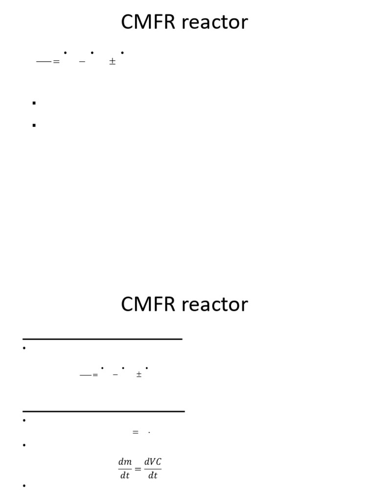 CMFR Reactor: Steady-State Analysis | PDF | Chemical Reactor | Chemical ...