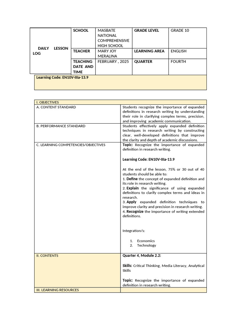 Importance Expanded Def DLP | PDF | Love | Learning