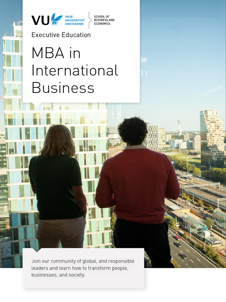 Brochure Mba In International Business Pdf Master Of Business