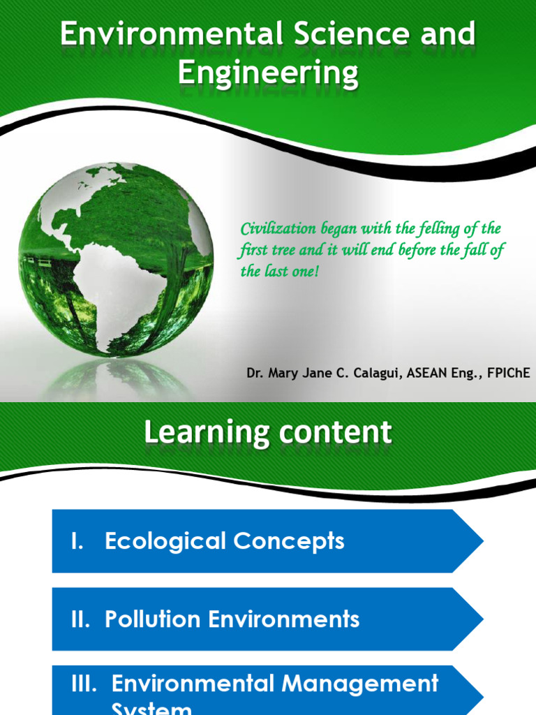 Part 1 Introduction To Environmental Engineering | PDF | Environmental Science | Natural Environment