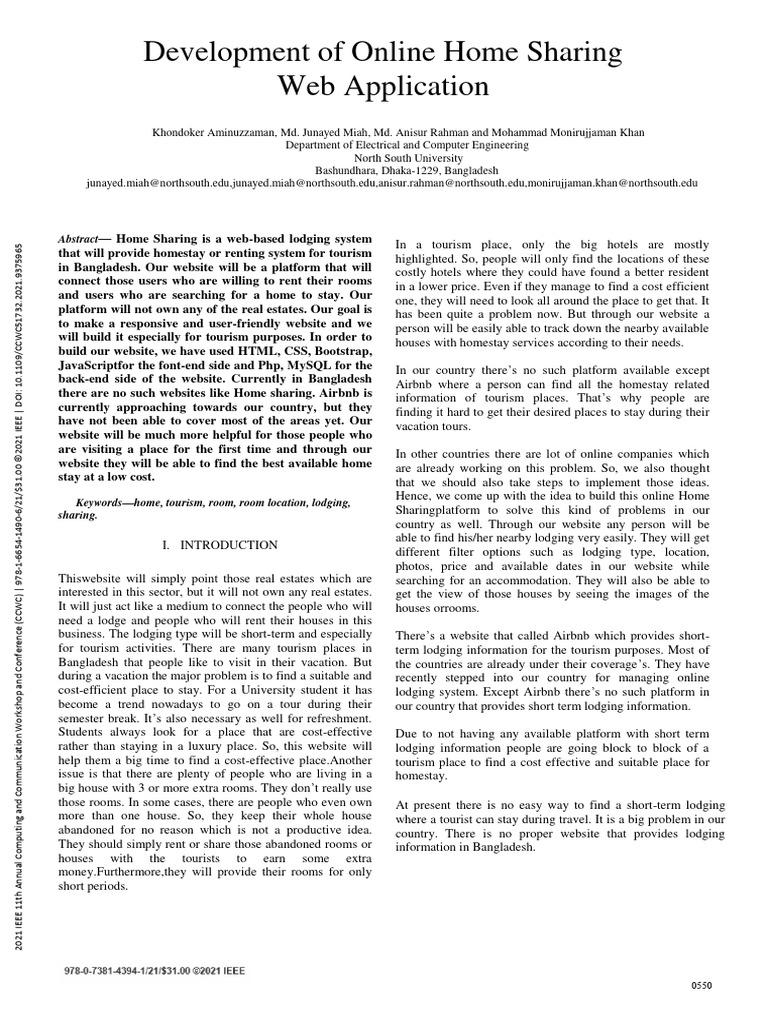 Development of Online Home Sharing Web Application | PDF | World Wide ...