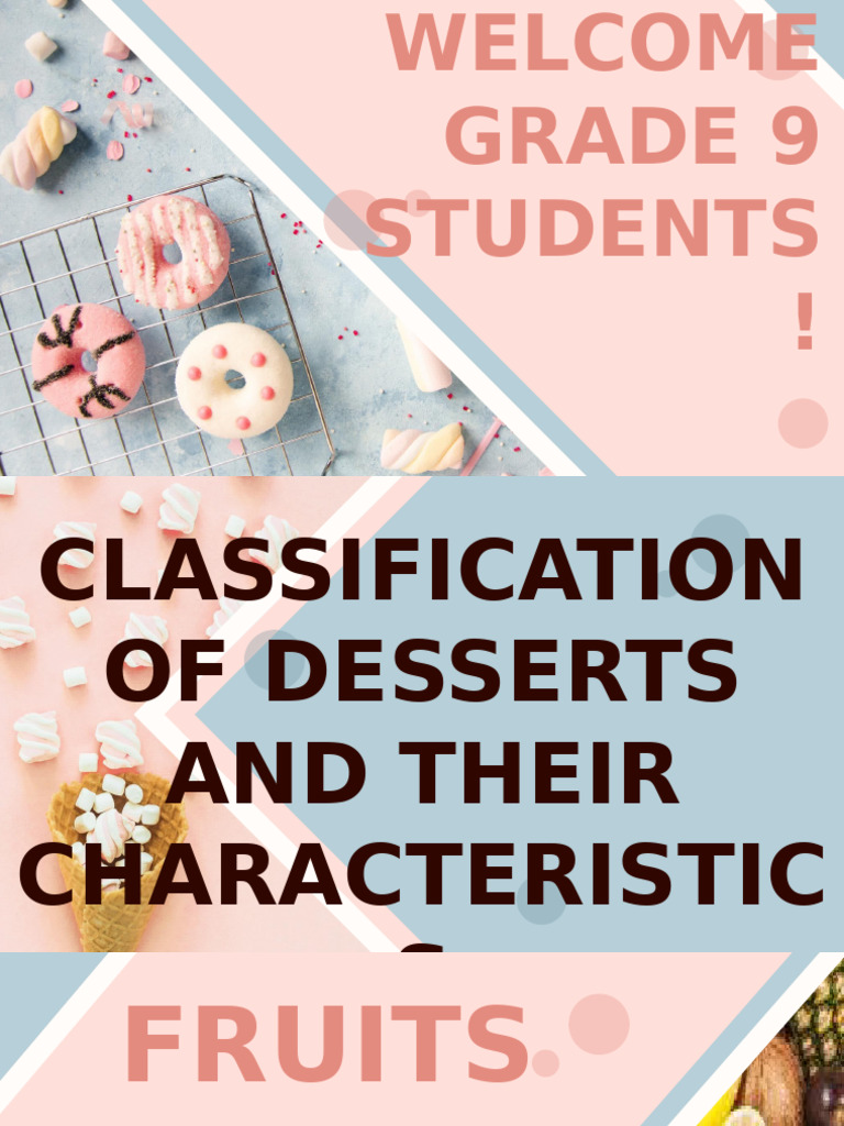 Classification of Desserts | PDF