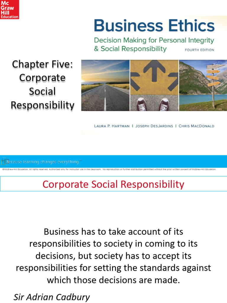 CH 5 Corporate Social Responsibility | PDF | Corporate Social Responsibility | Stakeholder ...
