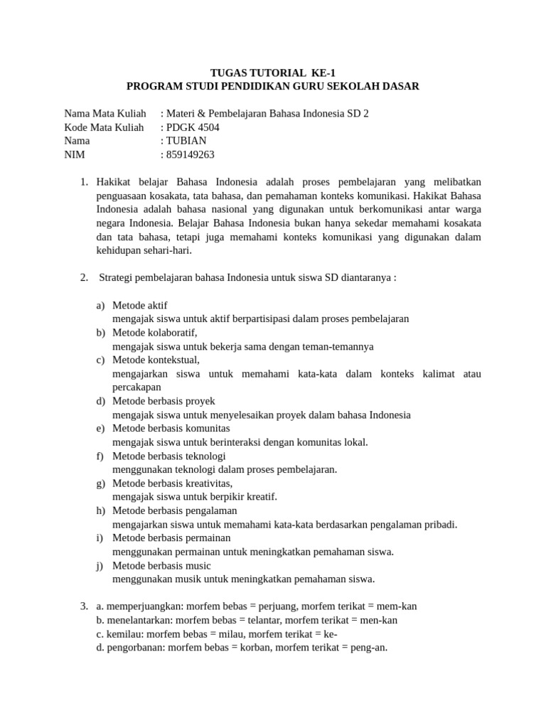 Tugas Tutorial Ke 1 Tubian | PDF