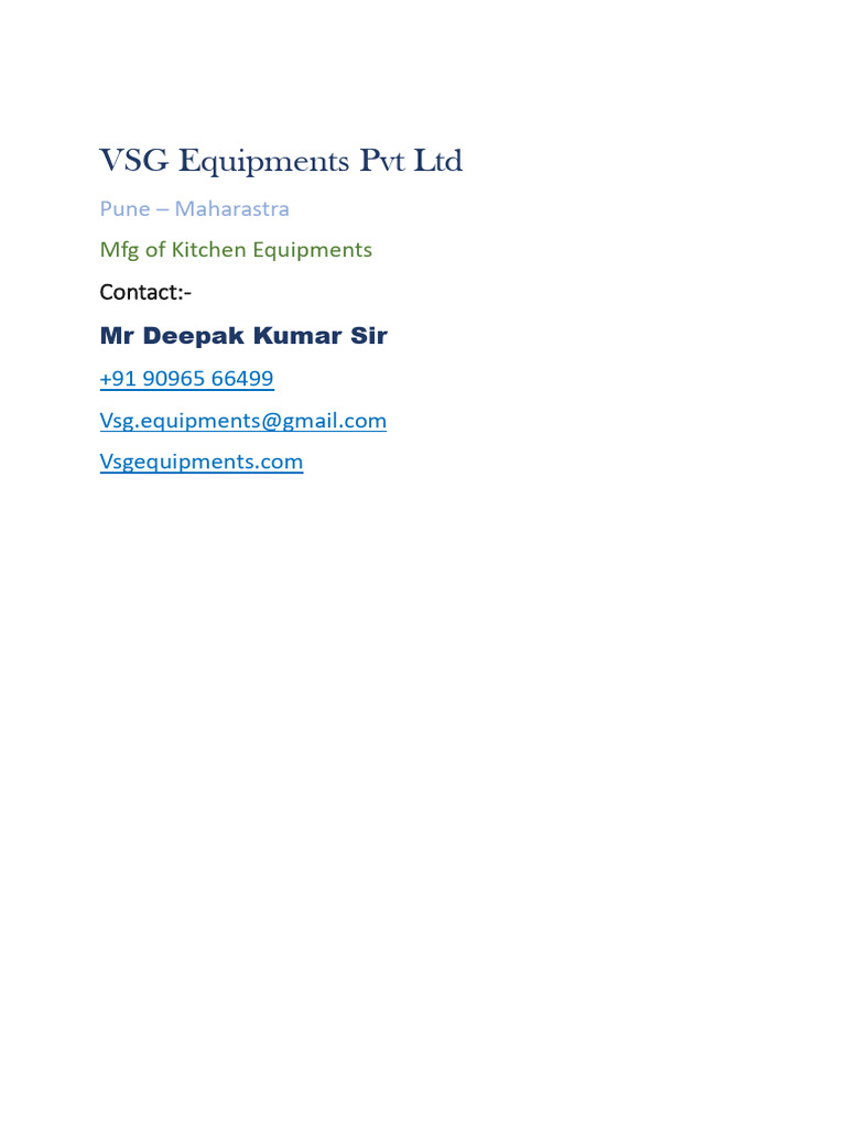VSG Equipment | PDF