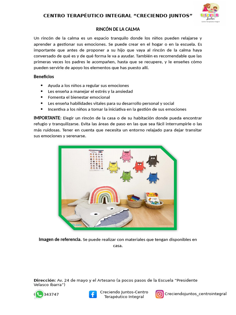 Rincón de La Calma | PDF | Las emociones | Conceptos psicologicos