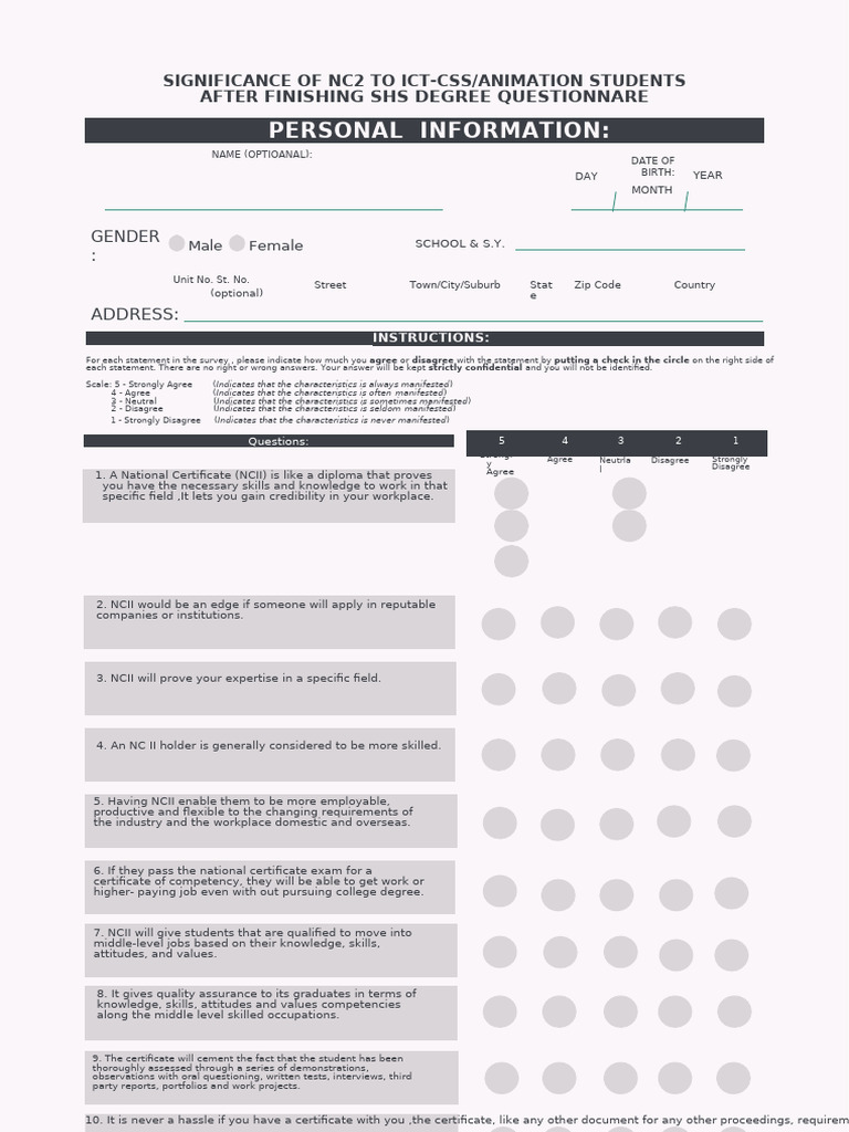QUESTIONNARE TRIPLE I 6 Checking | PDF | Knowledge | Questionnaire