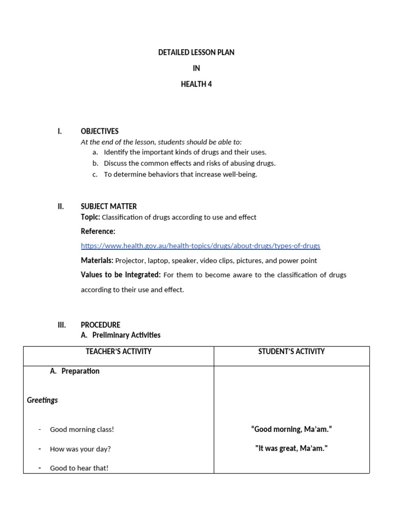 Detailed Lesson Plan in Health 4 | PDF | Psychology | Mental Health