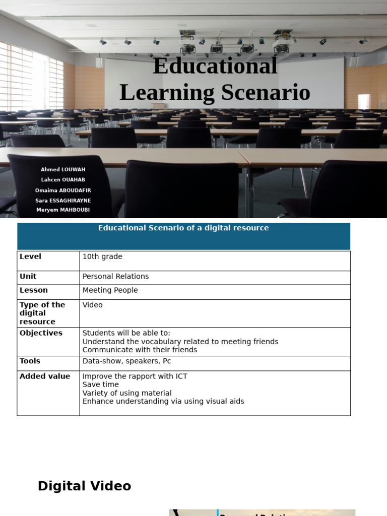 Educational Learning Scenario (1) | PDF