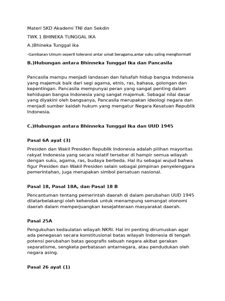 Materi SKD Akademi TNI Dan Sekdin | PDF