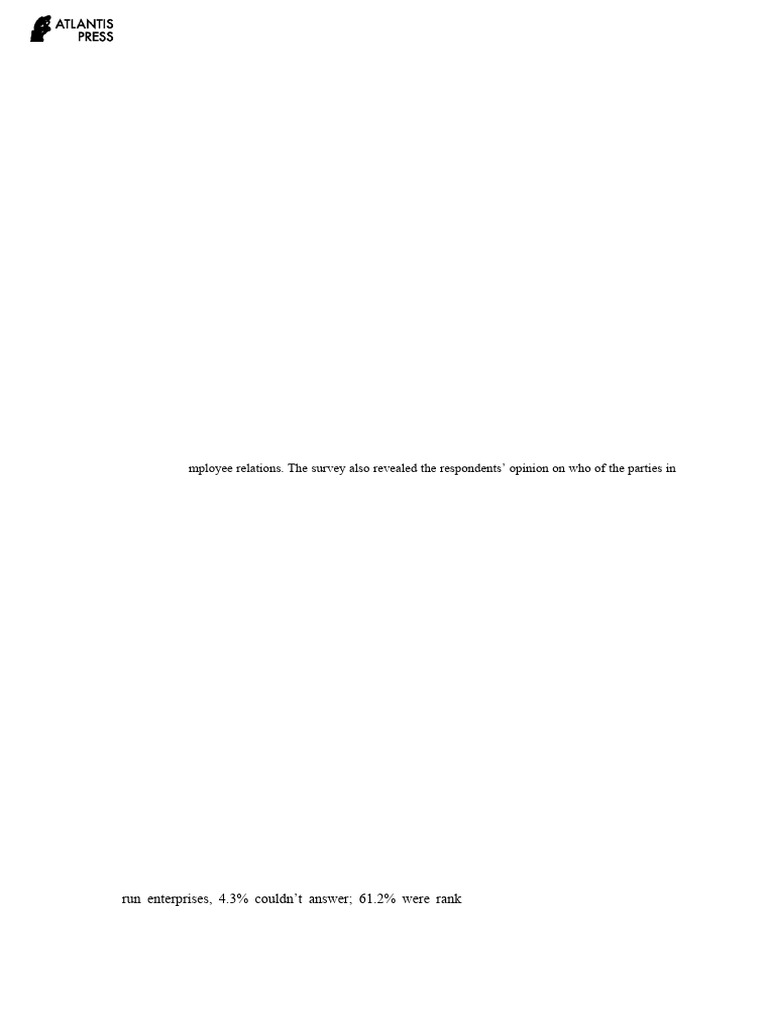 Atlantis Press Labour Abstract | PDF | Employment | Labour Economics