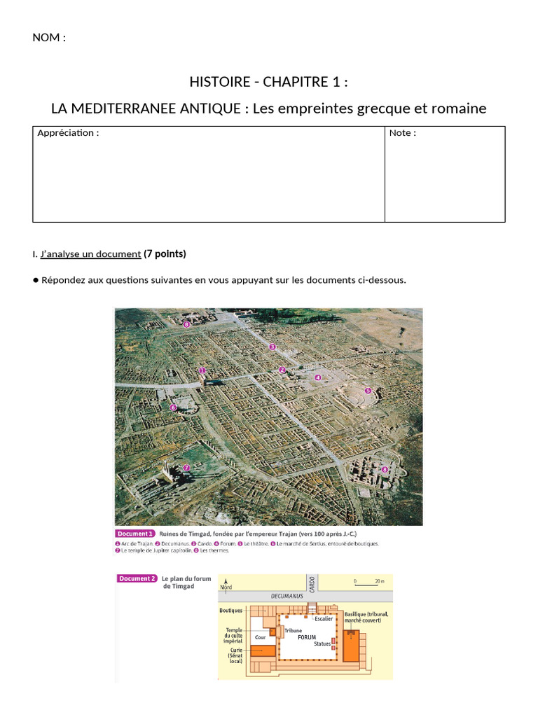 Chapitre 1 - Evaluation Finale 2 (Maison) - Secondes | PDF