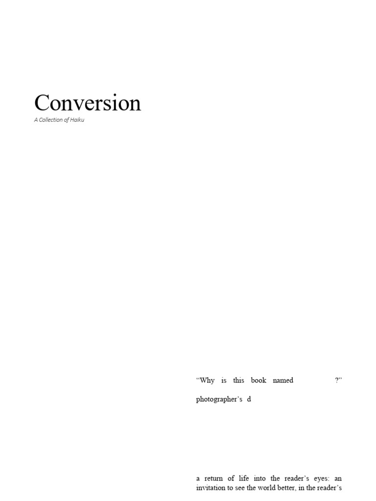 Conversion A Collection of Haiku | PDF | Haiku | Sky