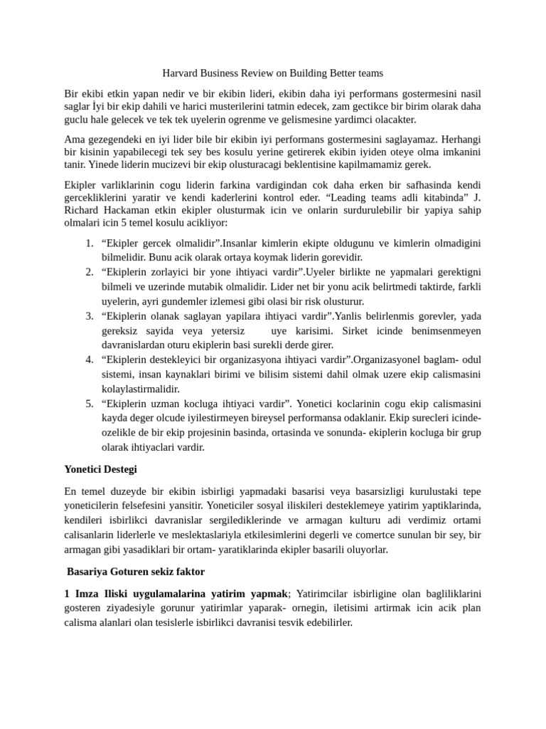 Harvard Business Review On Building Better Teams | PDF