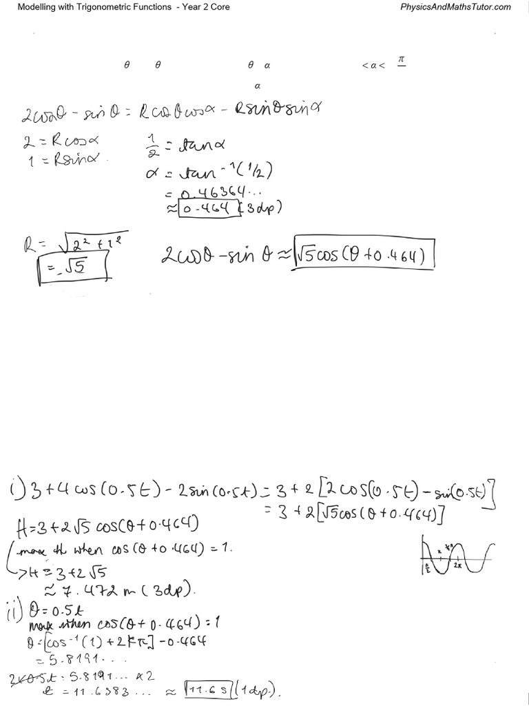 Modelling With Trigonometric Functions QP | PDF | Functions And Mappings | Geometric Measurement