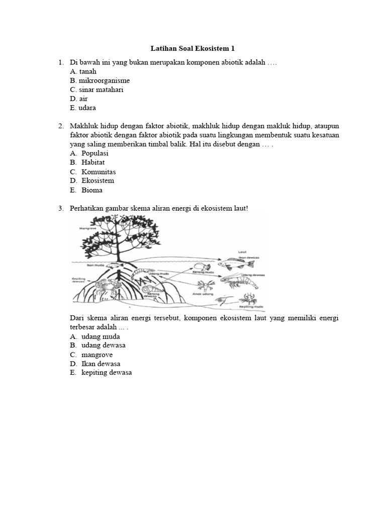 Latihan Soal Ekosistem 1 Biologi | PDF