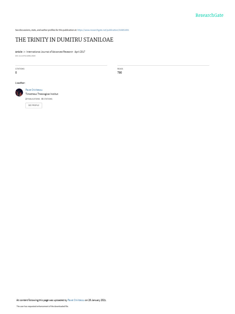 THE_TRINITY_IN_DUMITRU_STANILOAE | PDF | Trinity | God The Father