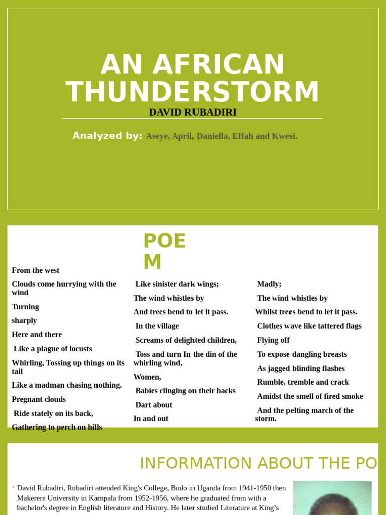 An AFRICAN THUNDERSTORM | PDF | Poetry