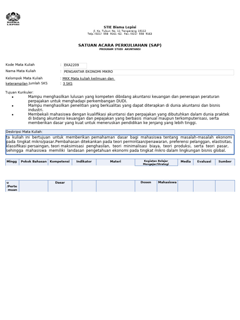SAP Akuntansi: Ekonomi Mikro dan Teori | PDF