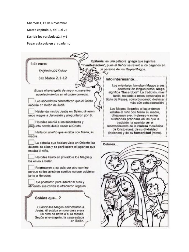 Guía de Mateo 2:1-23 para Estudio | PDF