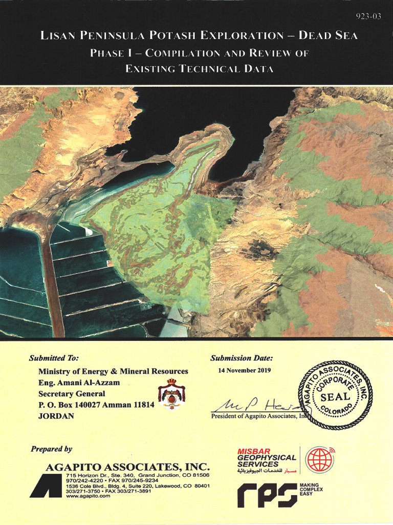 923-03 Phase I - Lisan Peninsula Potash Exploration Data Review FINAL ...