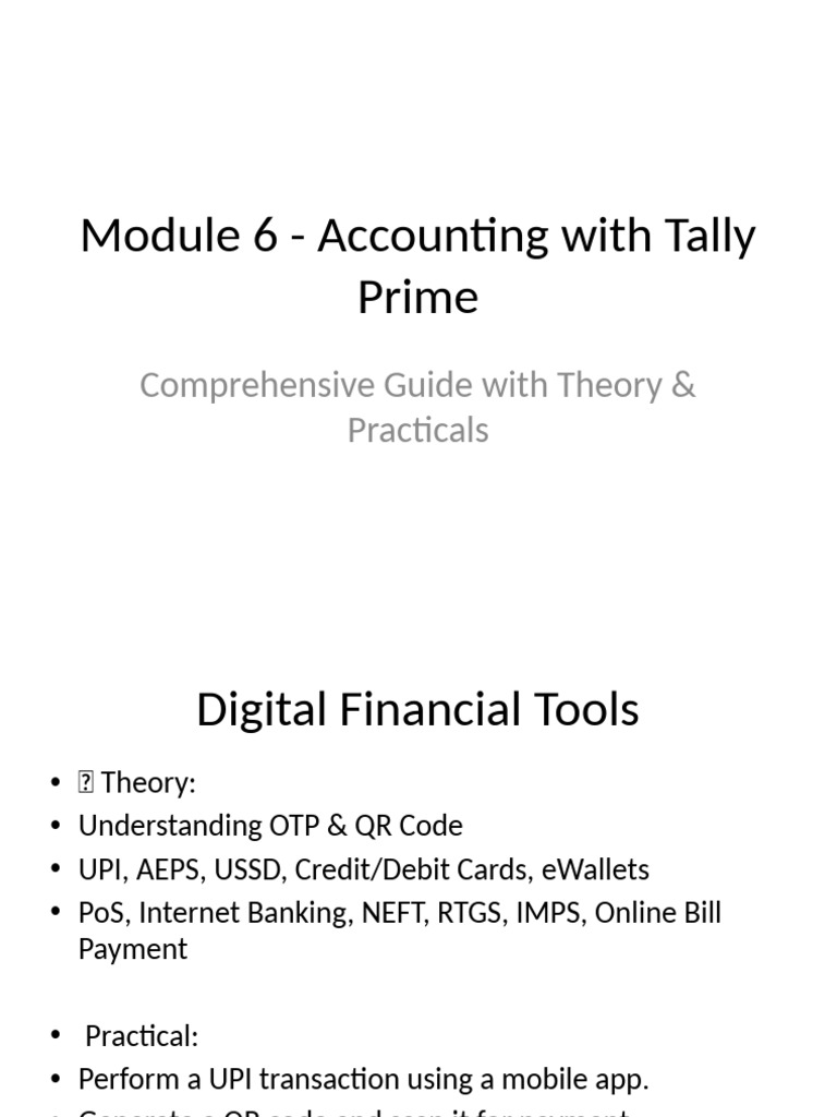 Module6 Accounting Tally Prime Enhanced | PDF