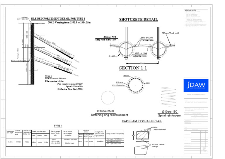 Pile Detail For Type 1-Layout1 | PDF | Deep Foundation | Materials