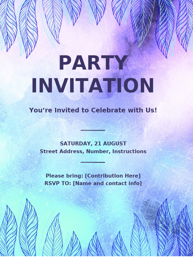 August Party Invitation Details | PDF
