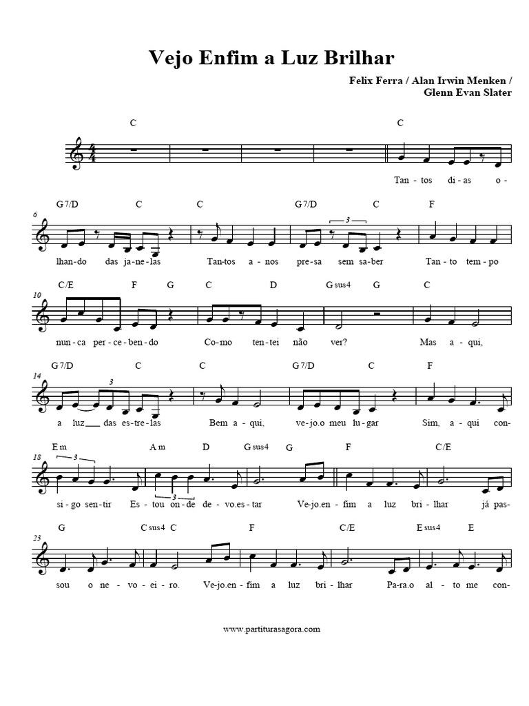 Vejo Enfim A Luz Brilhar (Disney) - C | PDF