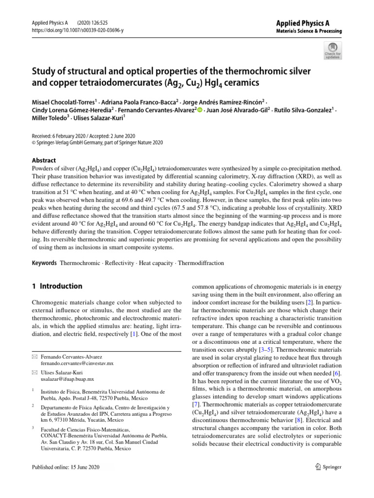 Study of The Structural and Optical Prop | PDF | Differential Scanning Calorimetry | Scanning ...