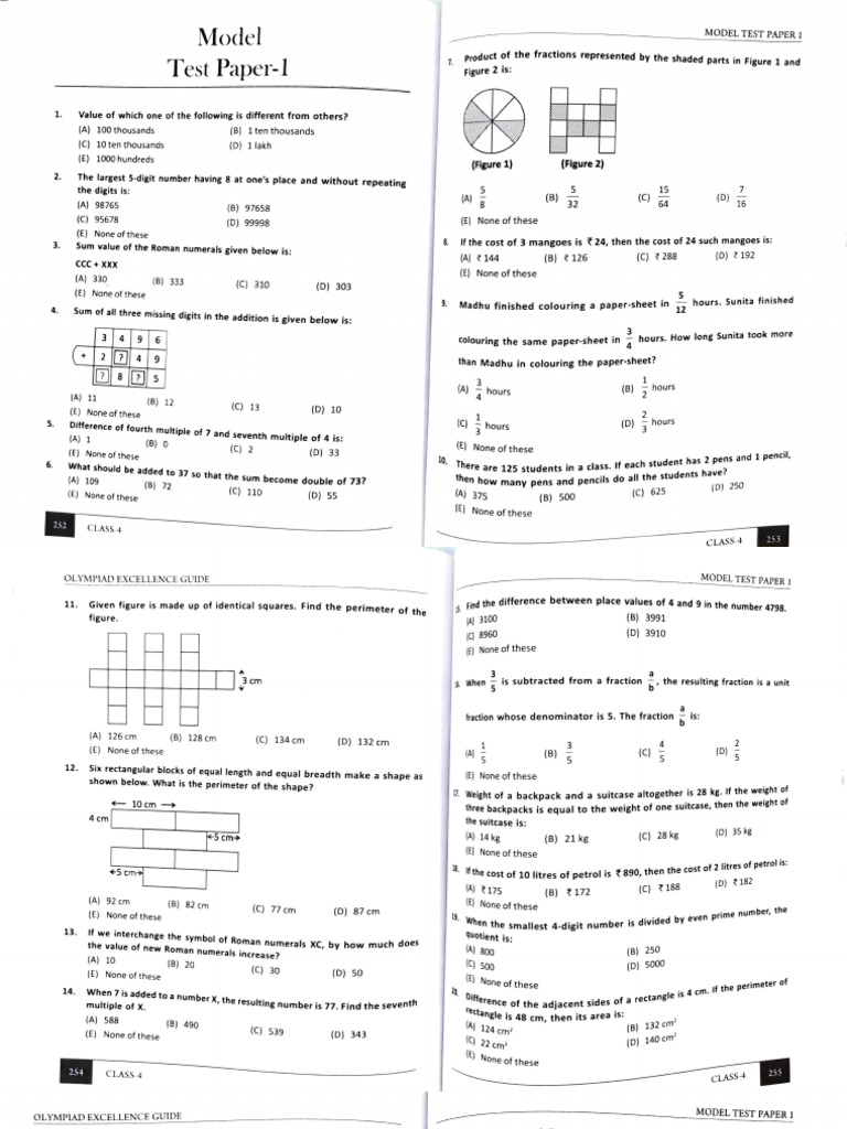 Silver Zone IMO Class4 Part 1 | PDF | Area | Arithmetic