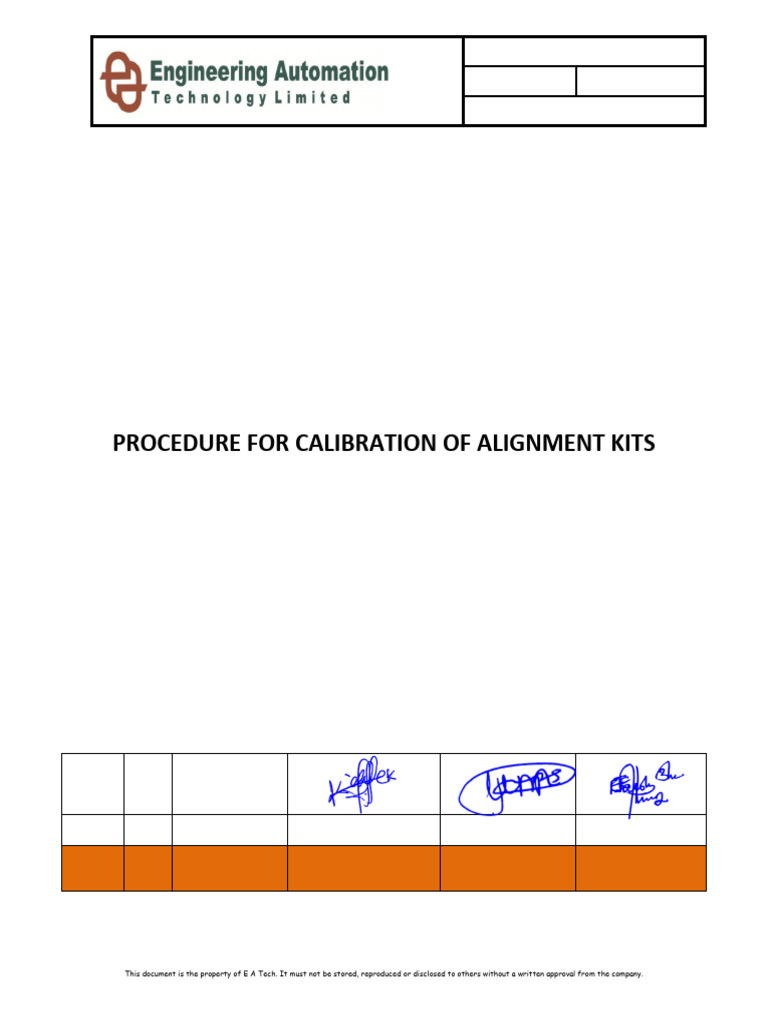 043-Alignemnt Kits Calibration Procedure | PDF | Calibration | Safety