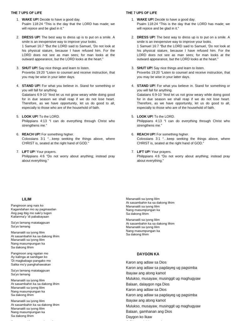 THE 7 UPS OF LIFE | PDF
