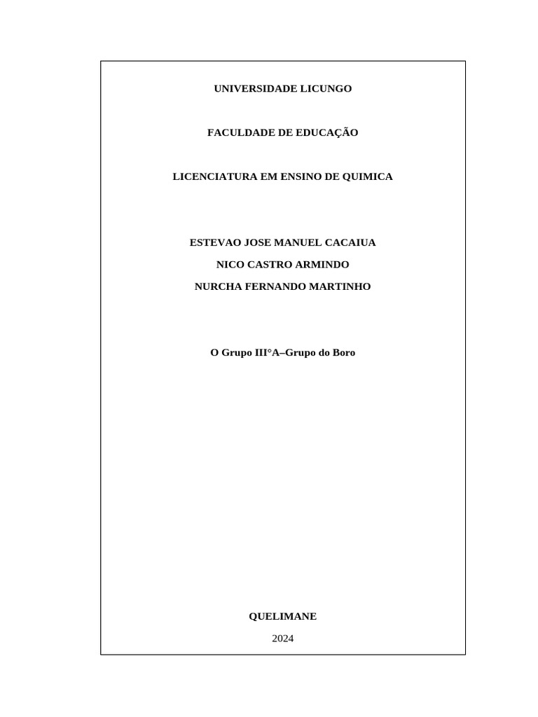 Grupo Do Boro | PDF | Boro | Alumínio