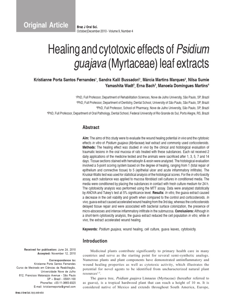 Healing and Cytotoxic Effects of Psidium | PDF