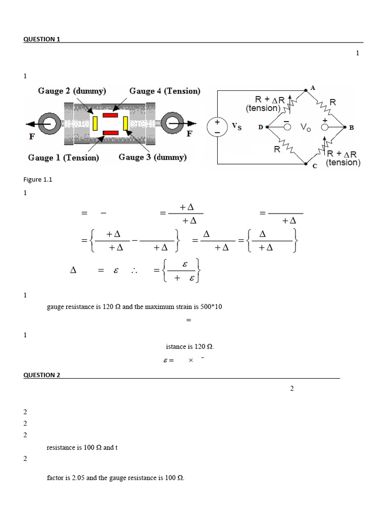 Strain Gauge Worked Examples 04 May 2023 | PDF | Deformation (Engineering) | Physical Sciences