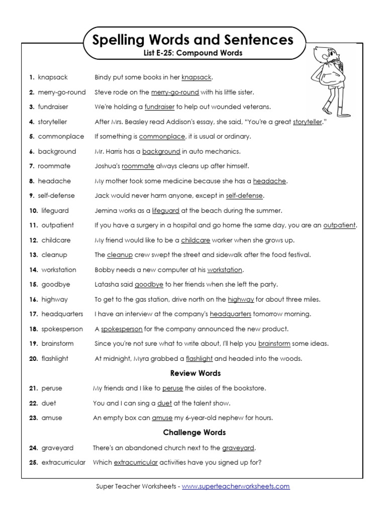 Liste25 Spelling Sentences Teacher - A355G | PDF