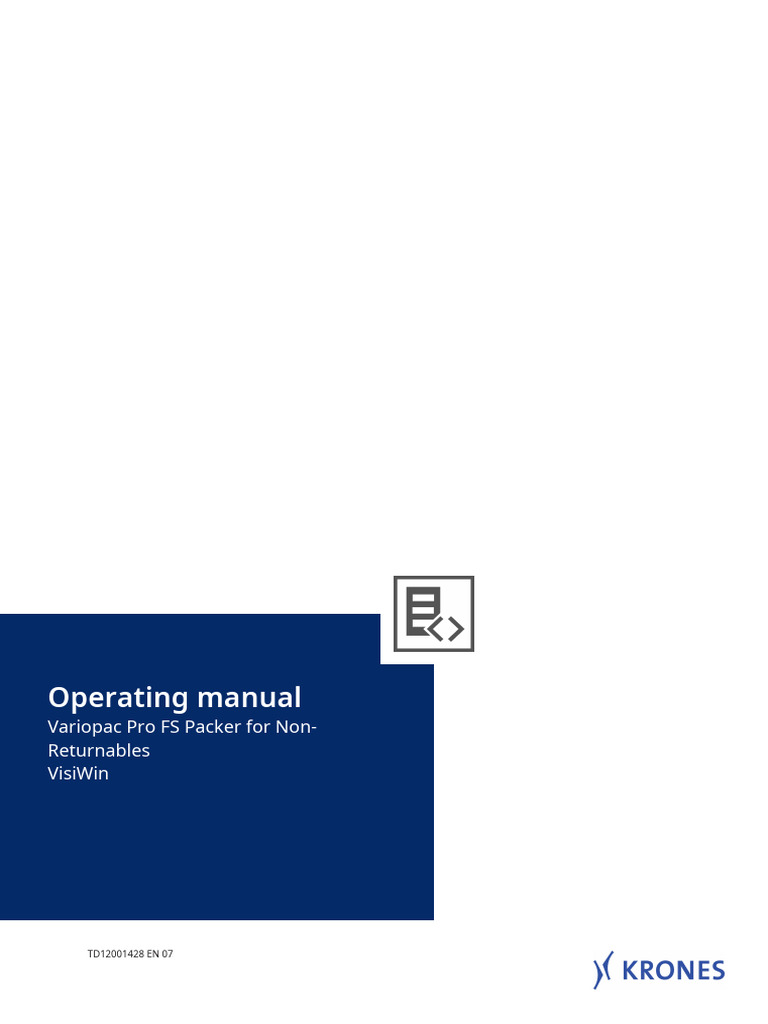 Variopac Pro FS Packer Manual | PDF | Switch | Pressure Measurement