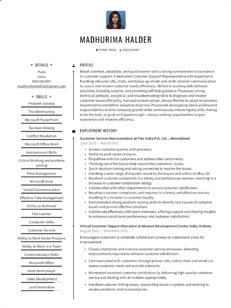 Madhurima Halder CV 2025 | PDF