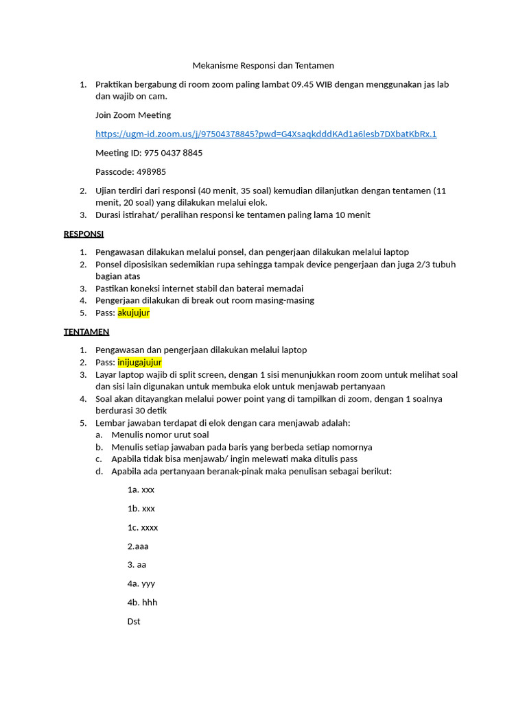 Mekanisme Responsi Dan Tentamen | PDF