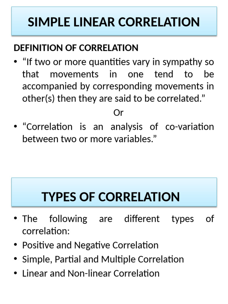 Meaning and Types of Correlation | PDF | Descriptive Statistics ...